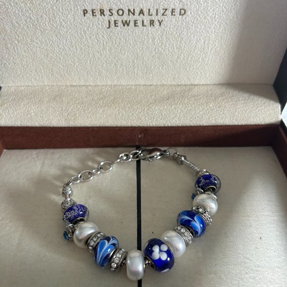 bella Perlina | Jewelry | Bella Perlina Beaded Bracelet Cobalt Blue ...